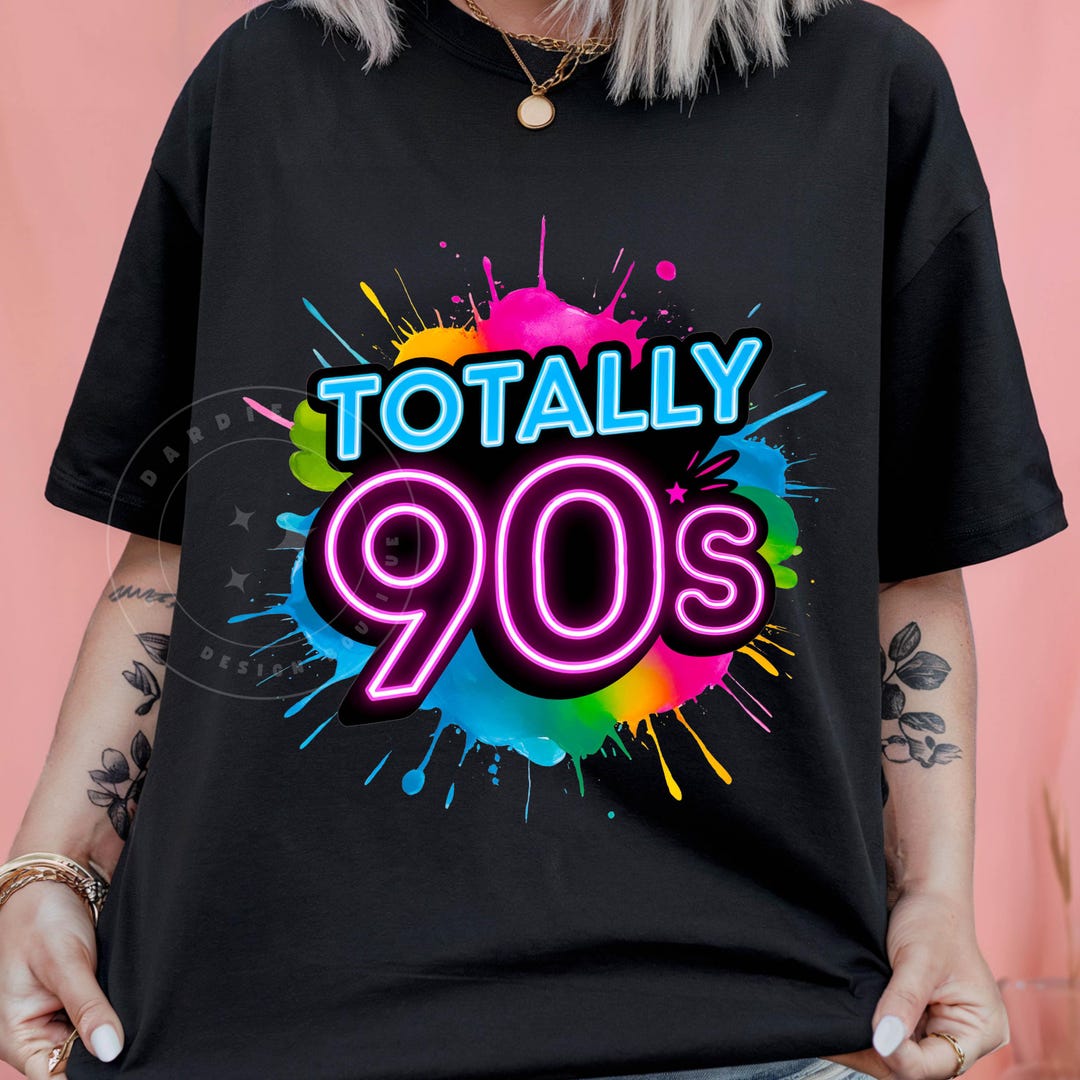 Retro 90s PNG Neon Watercolor Totally 90s Png 90s Kid Grew up in the ...