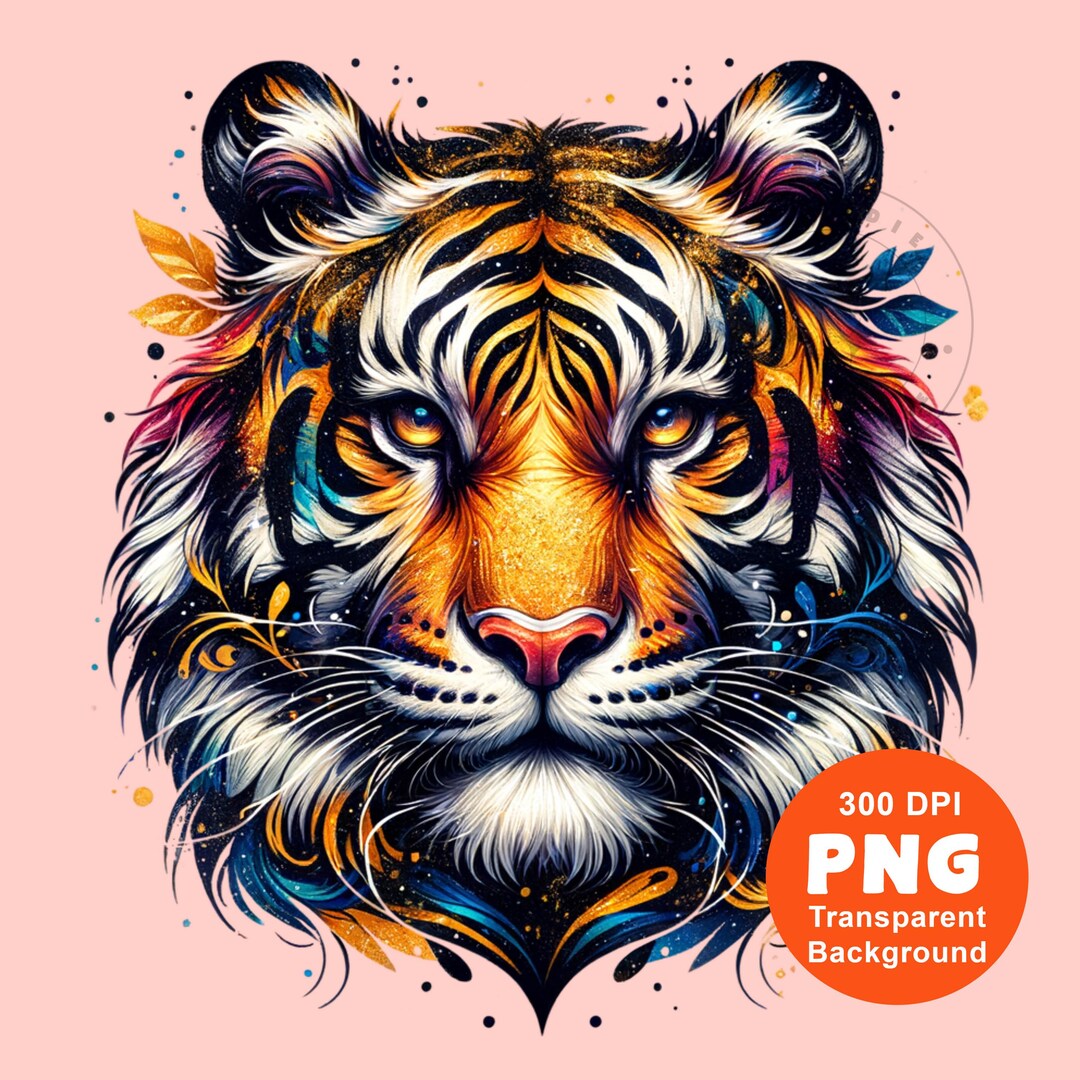 Rainbow Glitter Tiger PNG Mascot Png Sport Png Tigers Football Baseball ...