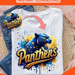Blue Gold Panthers PNG Panther Mascot Png Sport Png Football Baseball ...