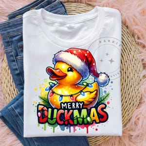 Merry Duckmas PNG Funny Rubber Duck Christmas Png Sublimation Design ...