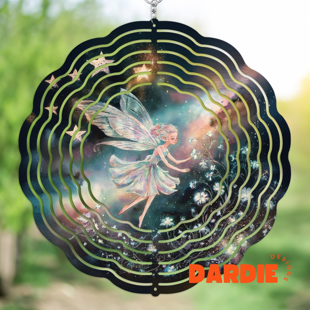 Garden Fairy Wind Spinner Sublimation PNG Celestial Magical Pixie ...