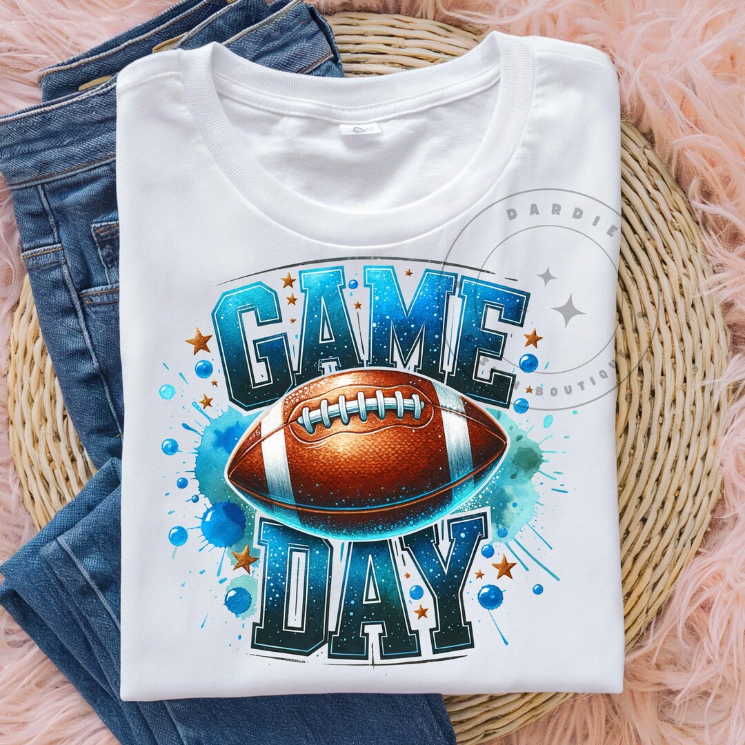 Game Day Blue Watercolor Football PNG Football Game Png Football Mom ...