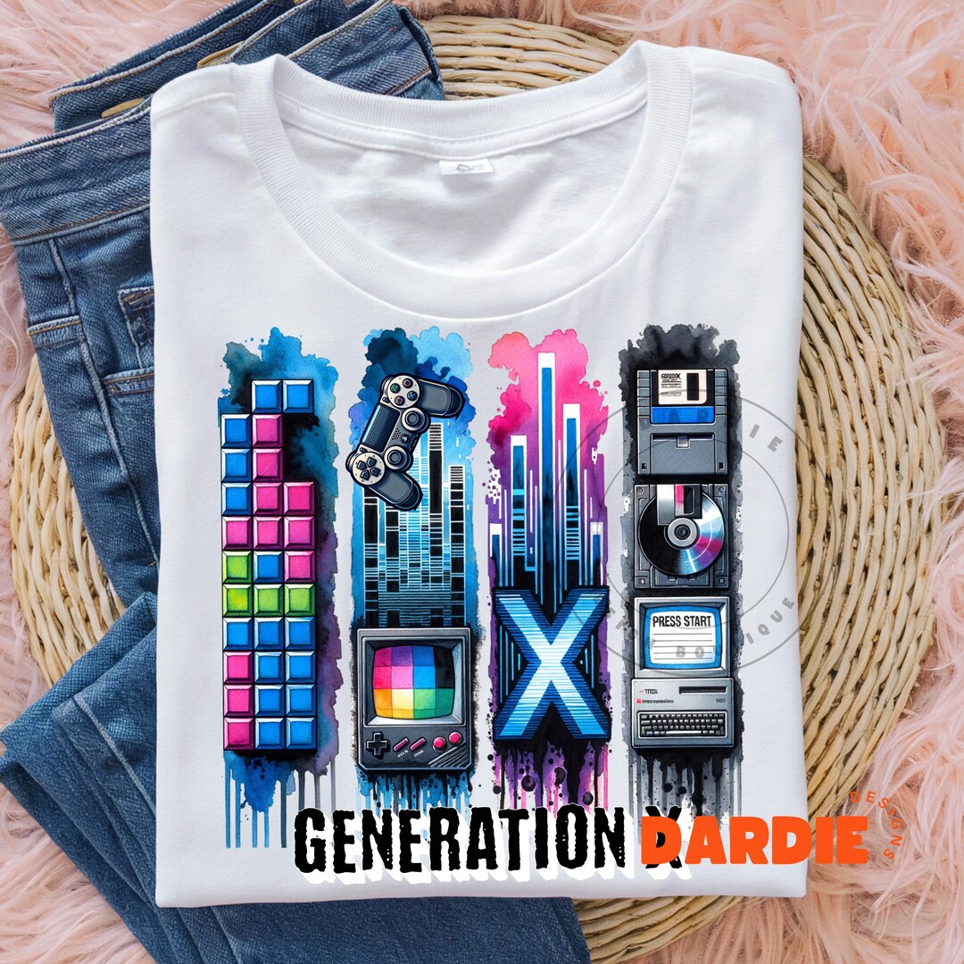 Generation X PNG Gen X Retro Video Gamer Tech Genx Sublimation Design ...