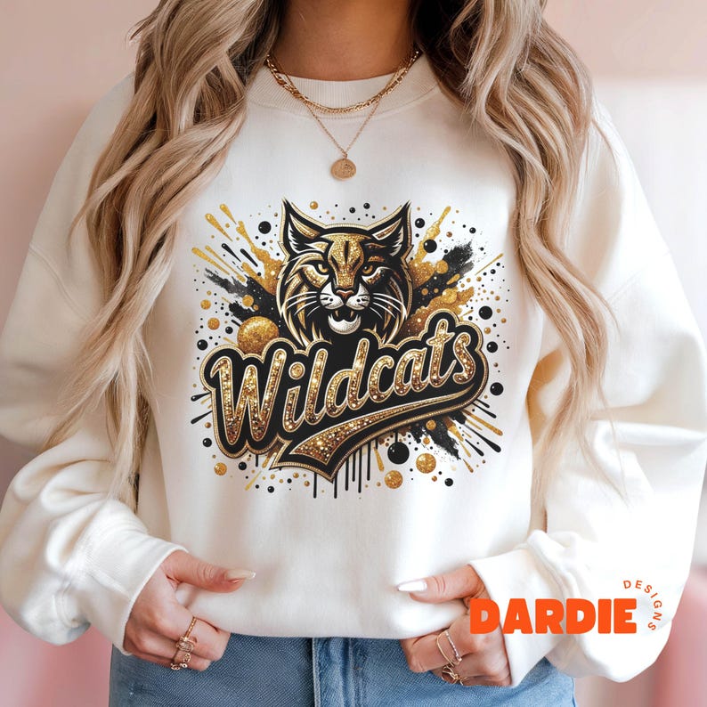 Black Gold Wildcats PNG Wildcat Mascot Png Sport Png Football Baseball ...