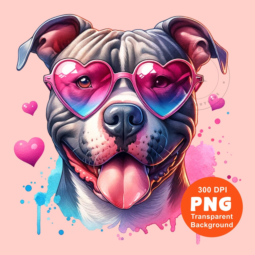 Valentine Pitbull PNG Pitty Png Valentine's Day Dog Tshirt Design Pod ...