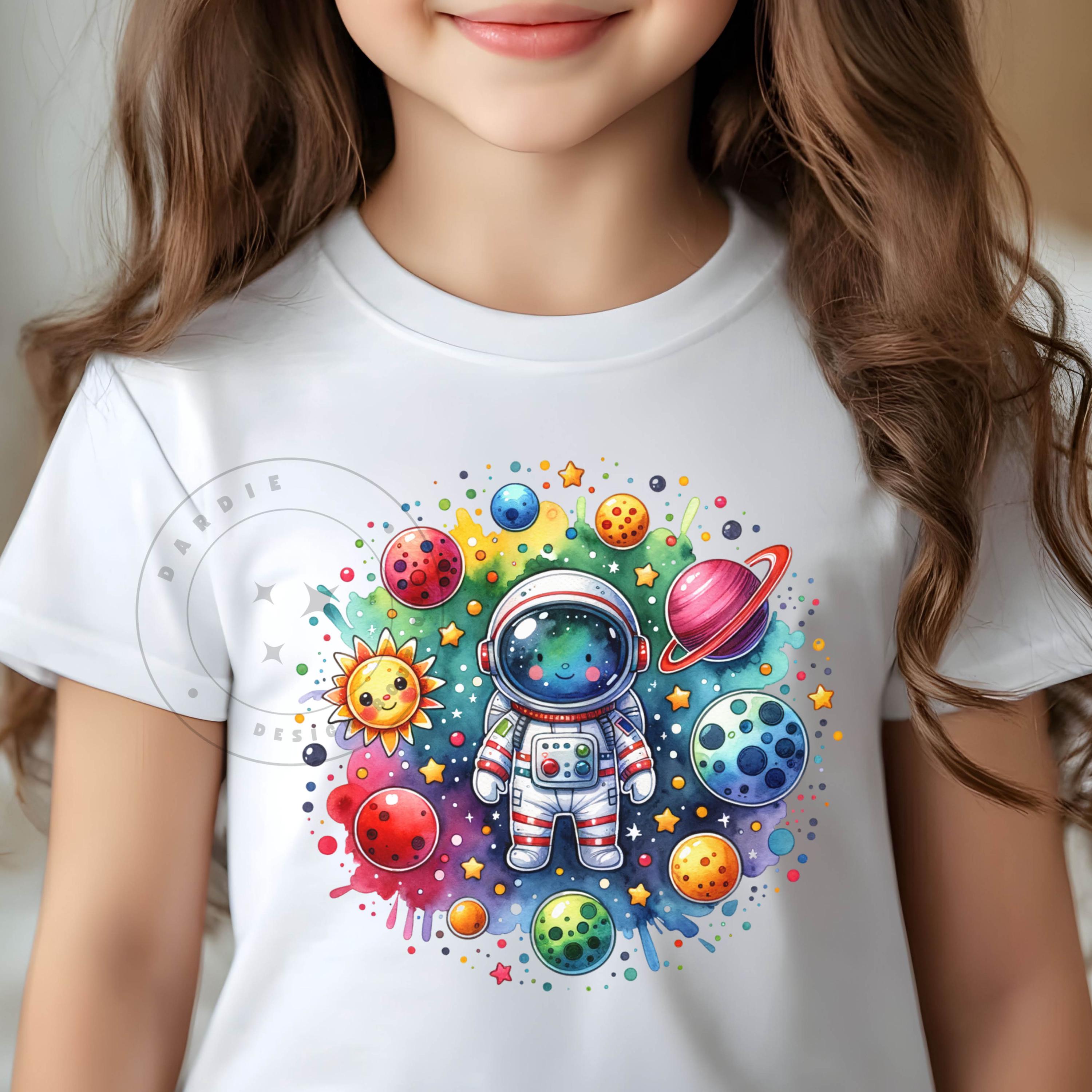 Astronaut PNG Astro Space Cartoon Planets Sublimation Design for POD ...