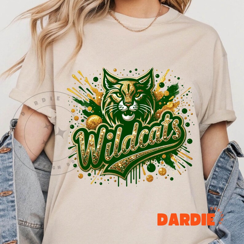 Green Gold Wildcats PNG Wildcat Mascot Png Sport Png Football Baseball ...