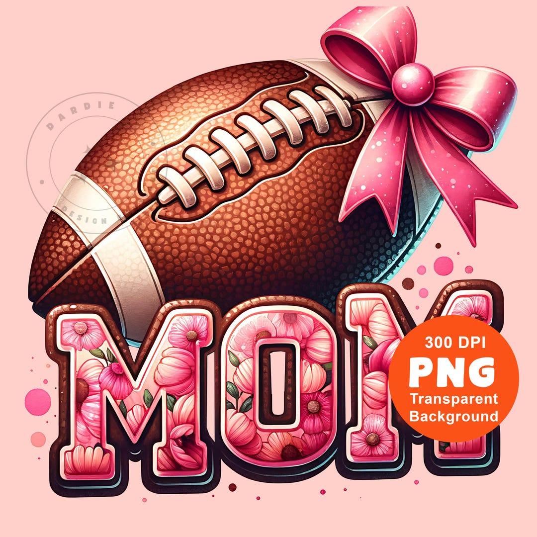 Fall Coquette Football Mom PNG Pink Cheetah Pink Bow Sports Mom ...