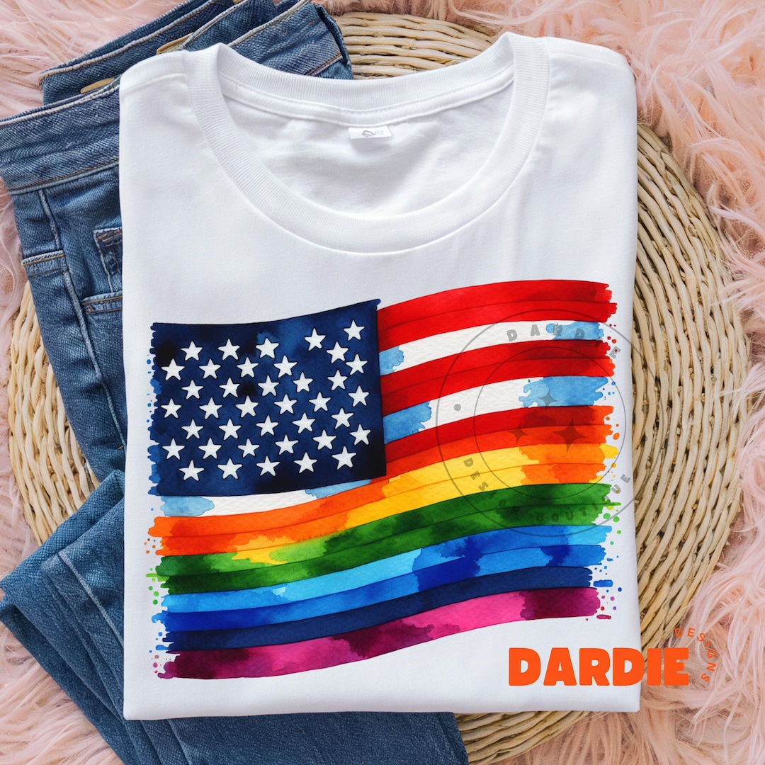 Inclusive American Flag PNG Pride Month Patriotic Flag Sublimation ...