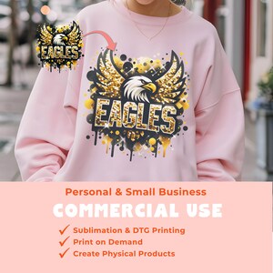 Eagles PNG Eagle Mascot Png Sport Png Football Baseball Basketball School Mascot Png Sublimation ...