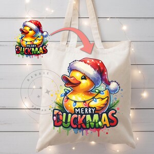 Merry Duckmas PNG Funny Rubber Duck Christmas Png Sublimation Design ...