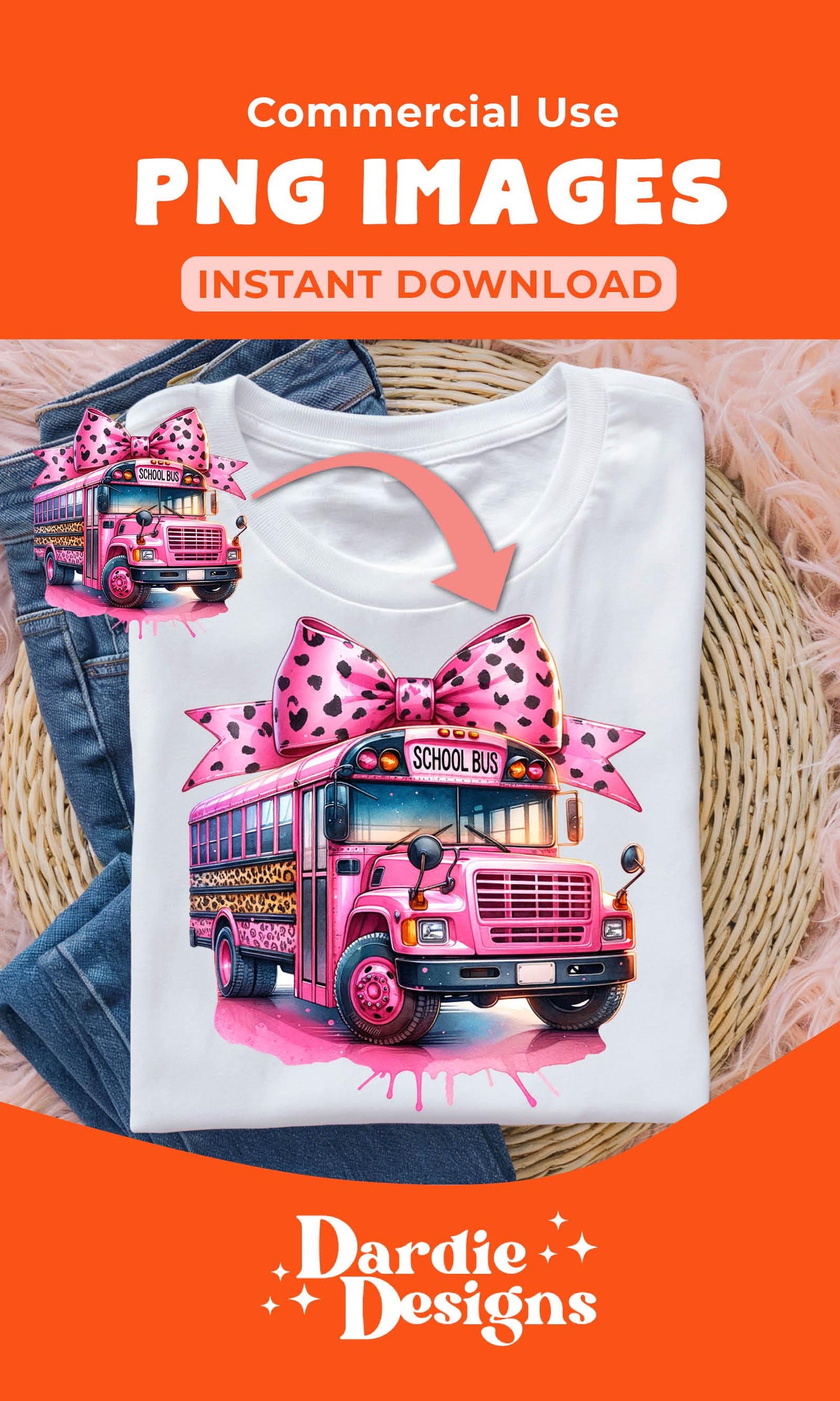 Pink Bus Driver PNG Leopard Print School Bus Png Sublimation Design ...