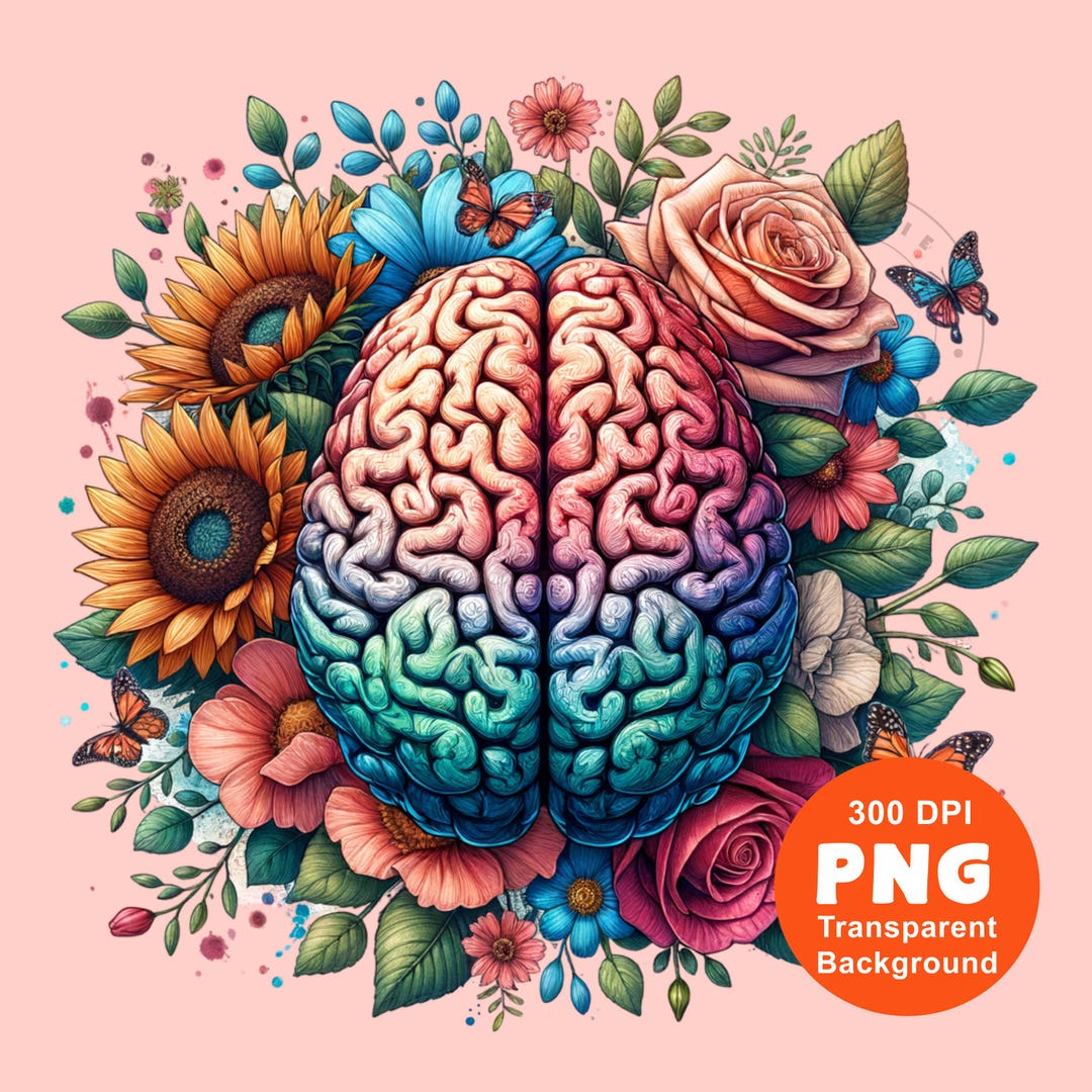 Mental Health Matters PNG Mental Health Awareness Png, Flowers & Brain ...