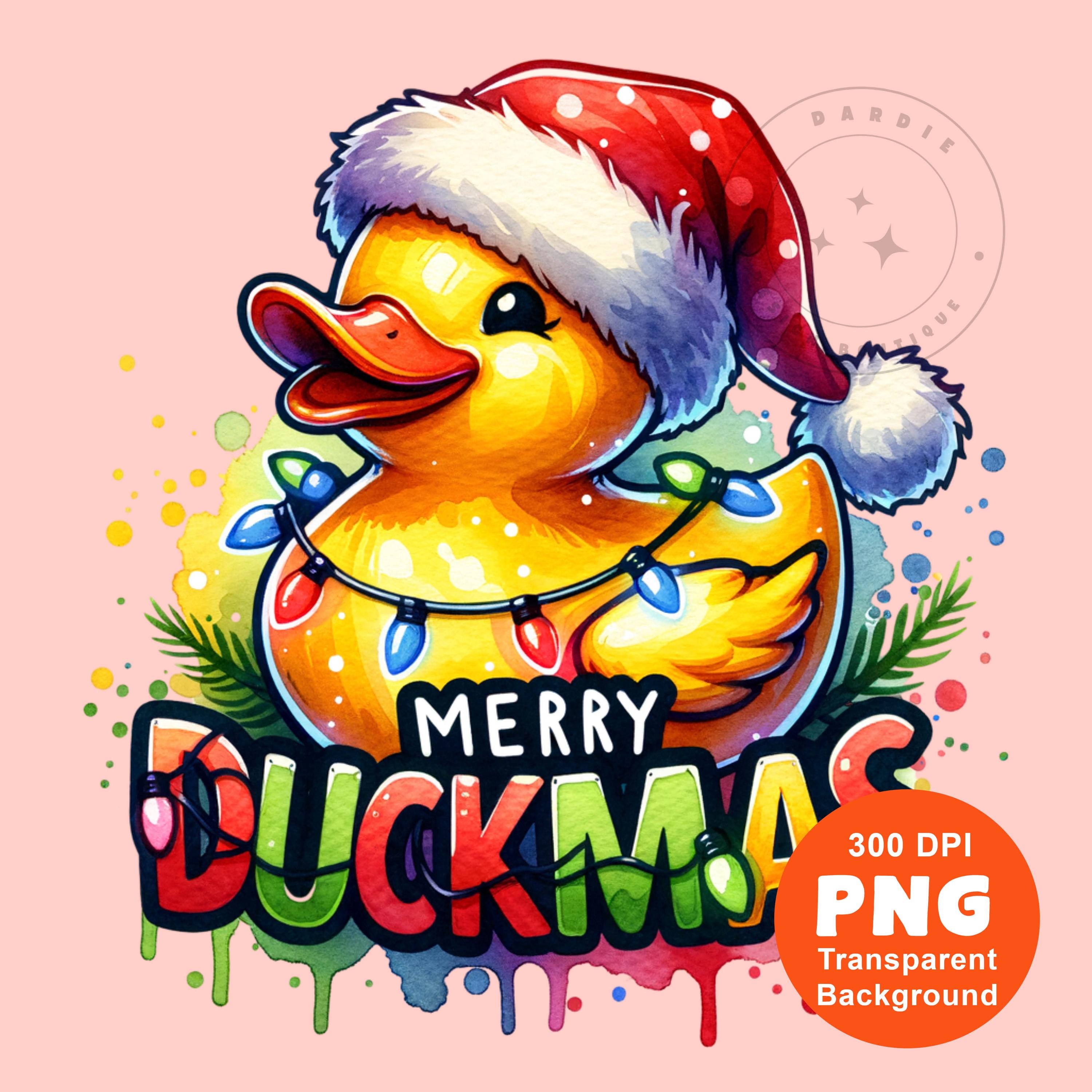 Merry Duckmas PNG Funny Rubber Duck Christmas Png Sublimation Design ...