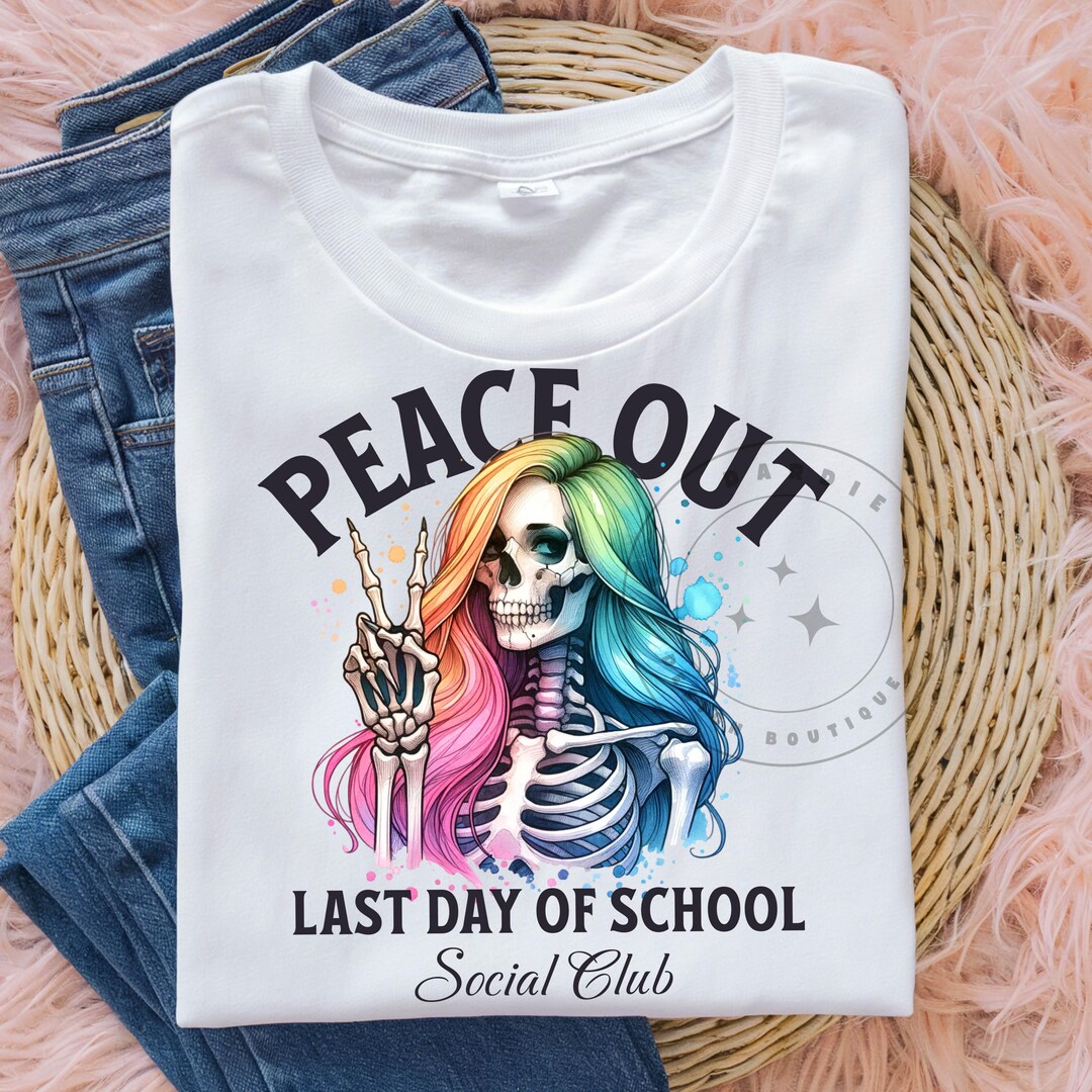 Peace Out PNG Skeleton Peace Hand Png Last Day of School Social Club ...