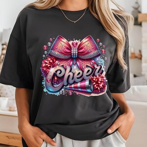 Pink Cheer PNG Glitter Football Game Day Cheerleader Png Sublimation ...