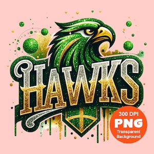Hawks PNG Hawk Png Colt Png Bling Glitter Hawk School Spirit Png ...