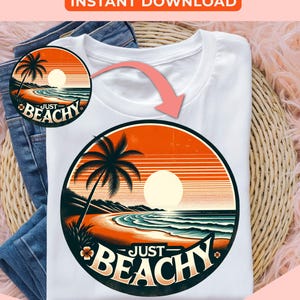Just Beachy PNG, Retro Beach PNG, Beach Sunset Png, Beach Bum, Beach ...
