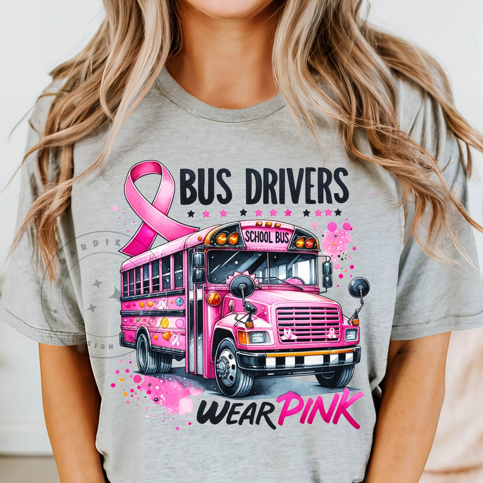Bus Drivers Wear Pink Png Checkered Breast Cancer Awareness in October ...