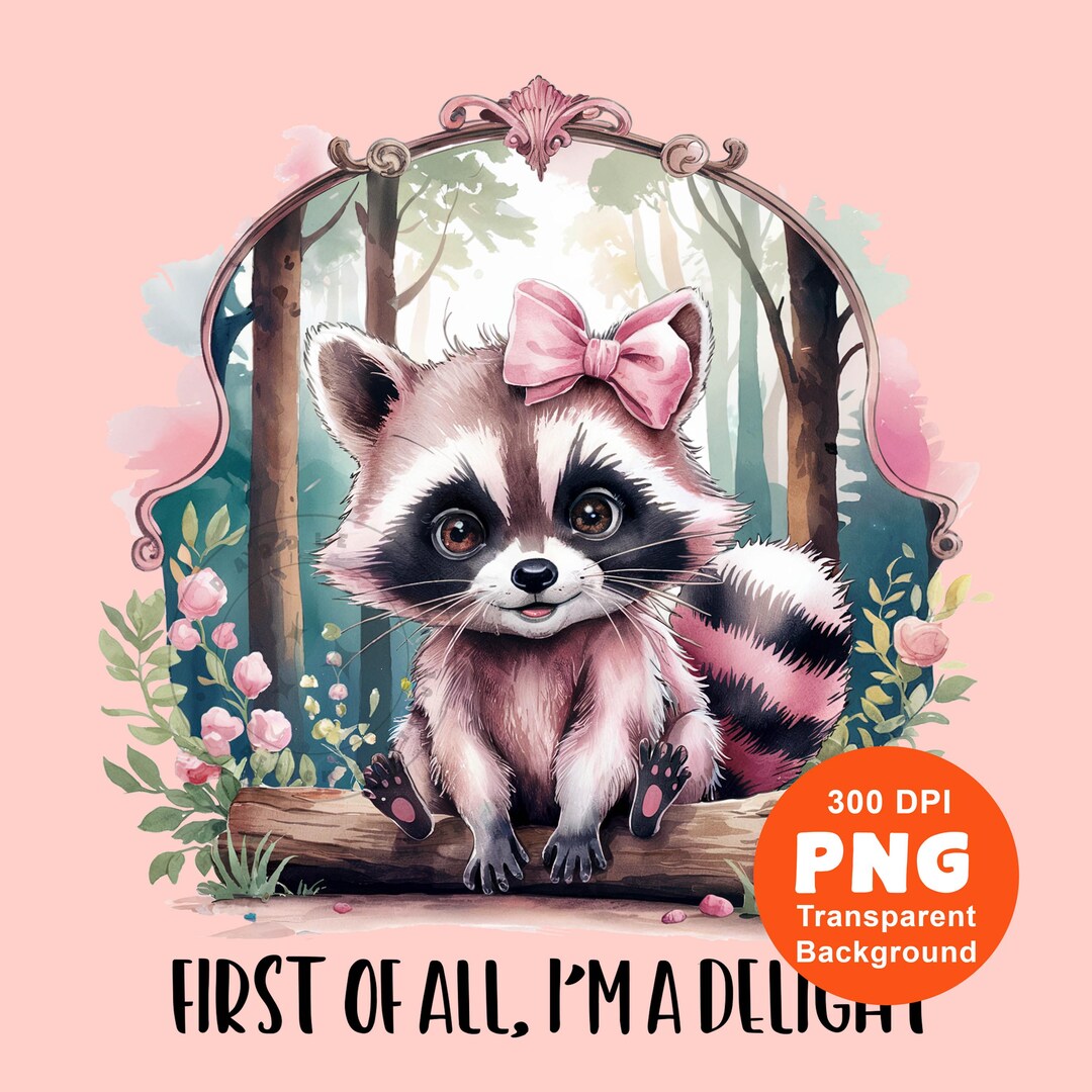 I'm a Delight Raccoon PNG Funny Cheeky Cute Raccoon Design Sarcastic Snarky Raccoon Graphic ...