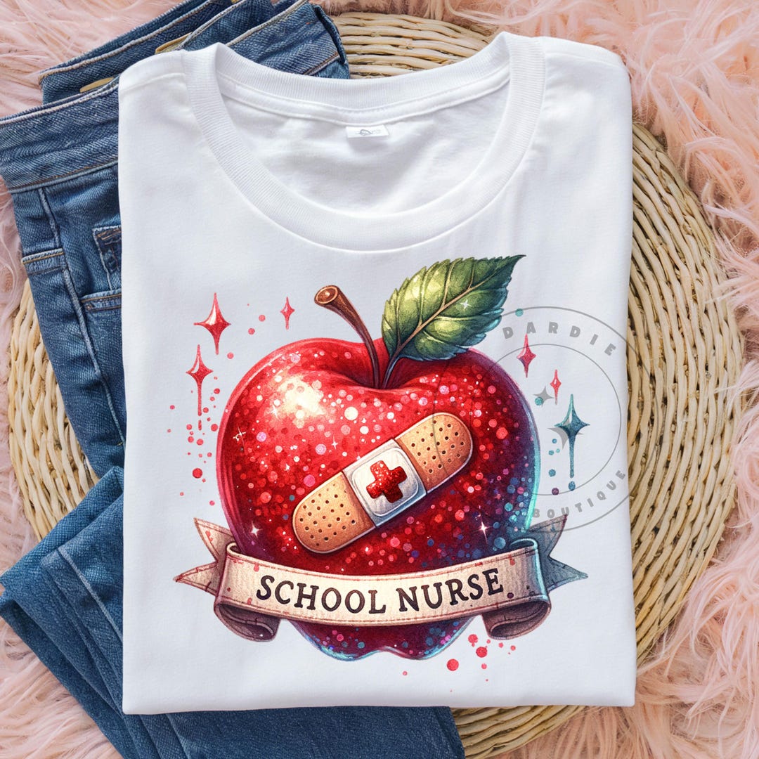 School Nurse PNG Apple and Medical Cross Elementary School Nurse Gift ...