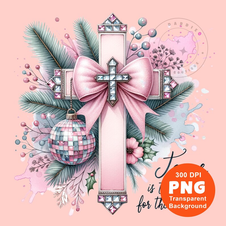 Coquette Cross PNG Jesus Png Religious Christian Christmas Png Jesus is ...