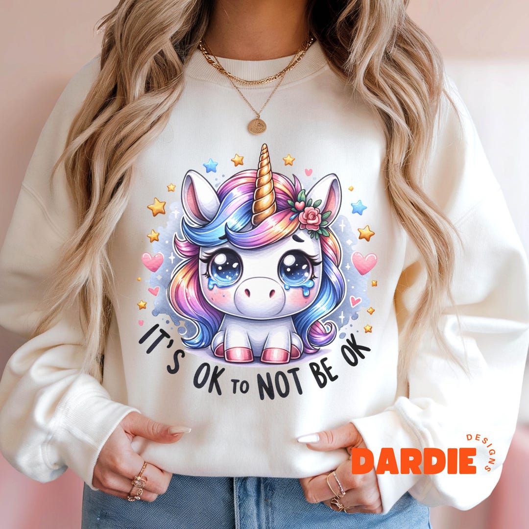 Cute Mental Health Png Design It's Ok to Not Be Ok Unicorn Mental ...
