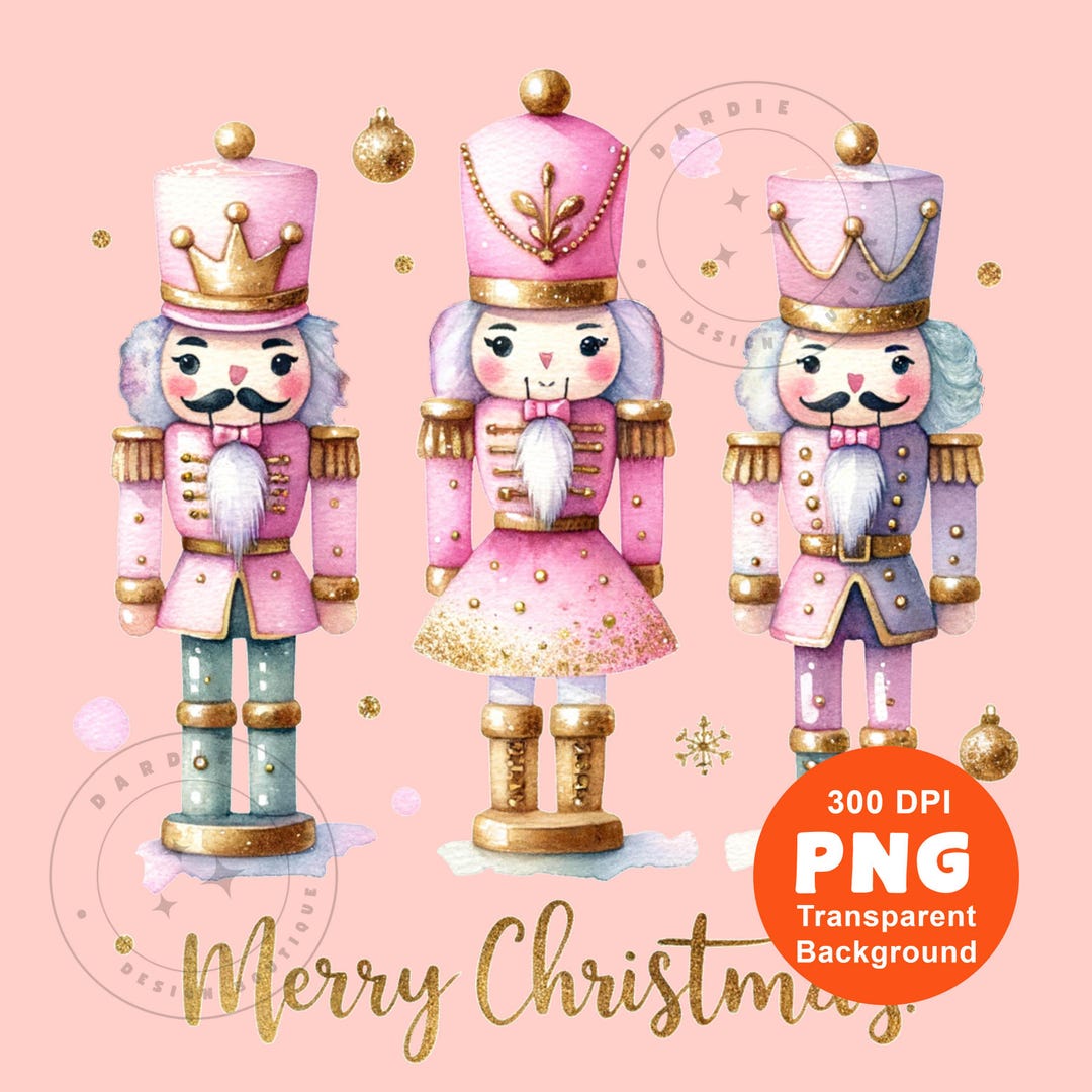 Pink Nutcrackers Png Pastel Gold Glitter Pink Christmas Merry Christmas ...