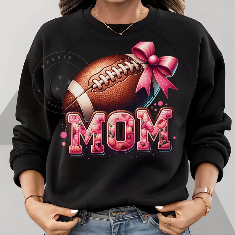 Fall Coquette Football Mom PNG Pink Cheetah Pink Bow Sports Mom ...