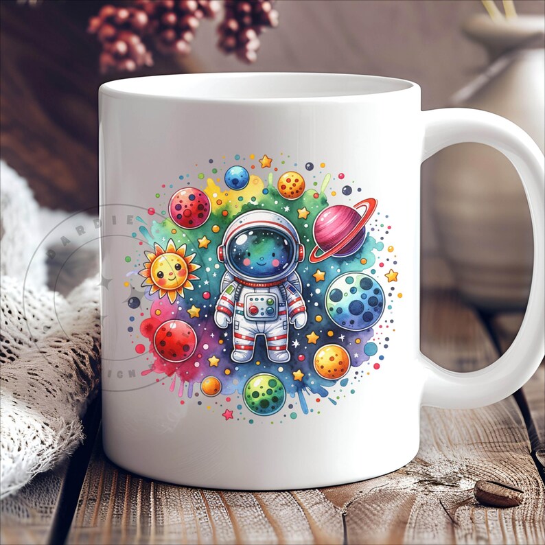Astronaut PNG Astro Space Cartoon Planets Sublimation Design for POD ...