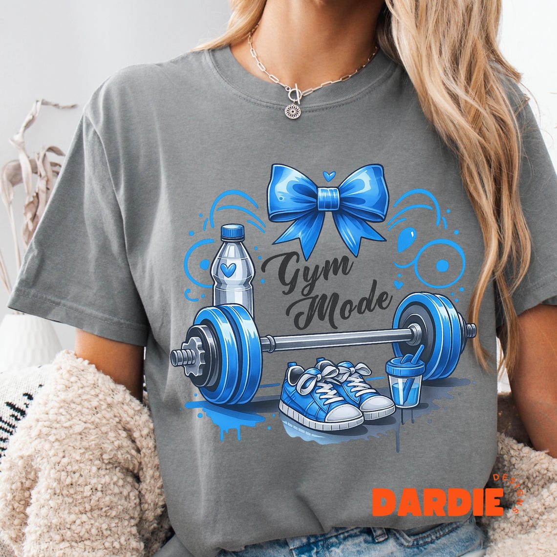 Blue Gym Mode PNG, Cute Workout Sublimation Design, Fitness Lover ...
