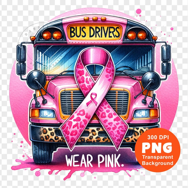 Bus Drivers Wear Pink Png Leopard Breast Cancer Awareness in October We ...