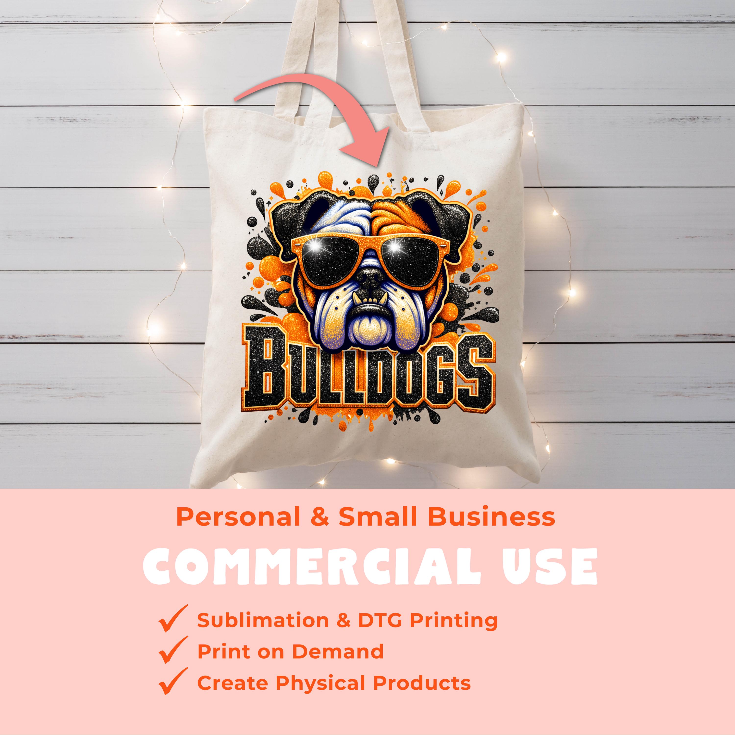 Bulldogs PNG: Black Orange School Spirit Sports Team Mascot Sublimation ...