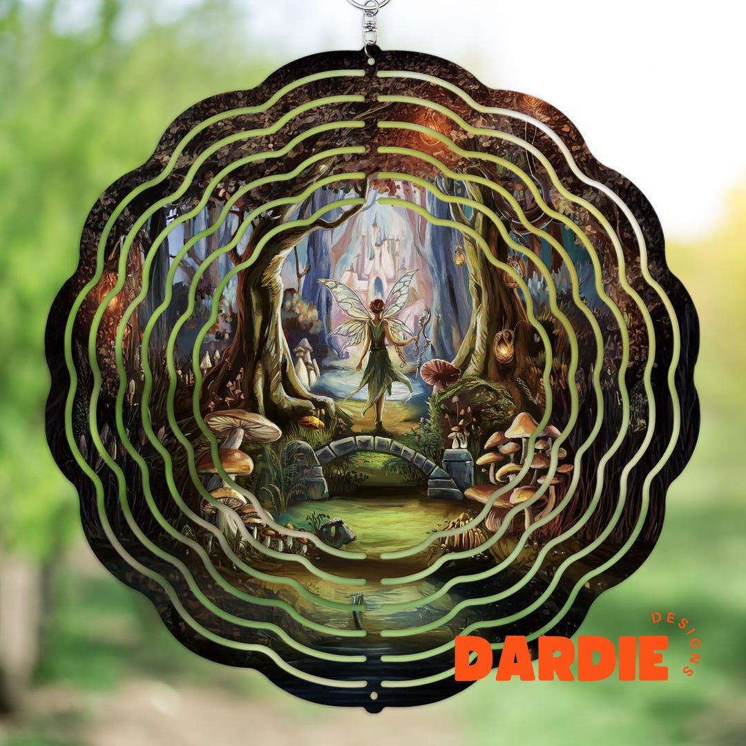 Woodland Fairy Wind Spinner Sublimation PNG Magical Pixie Garden Decor ...
