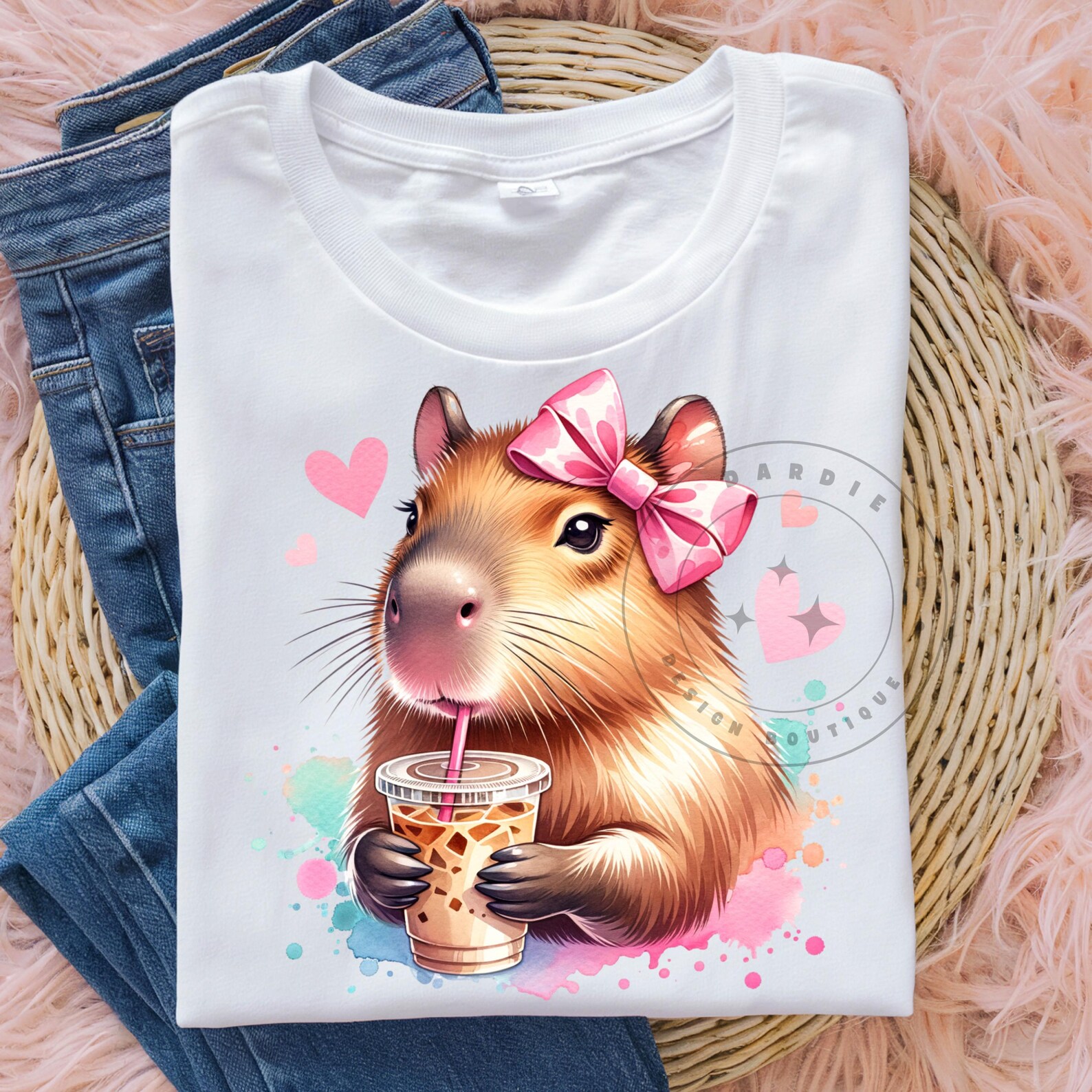 Capibara de café linda y divertida PNG Amante del café PNG Café helado ...