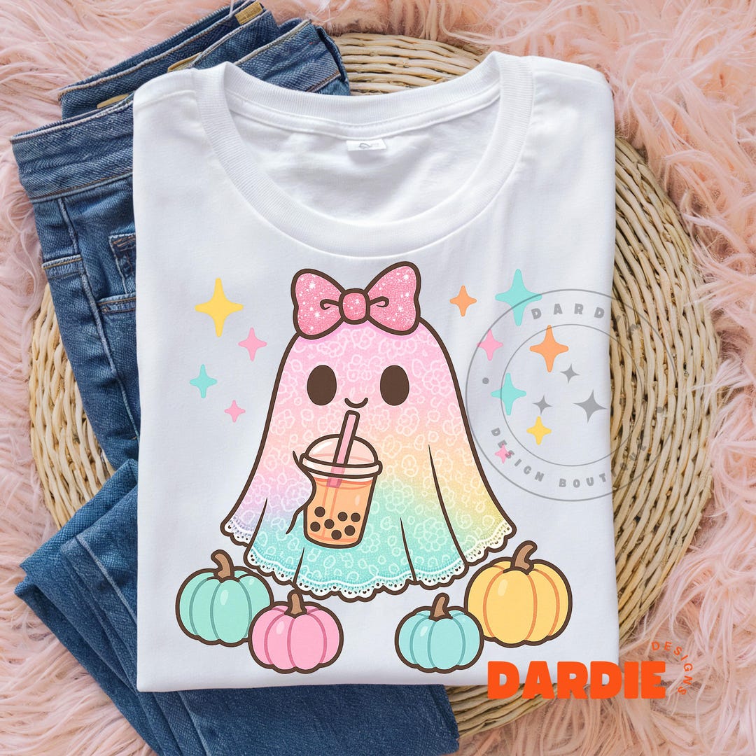 Pastel Ghost PNG, Cute Boo Halloween Sublimation Design, Retro Y2k ...