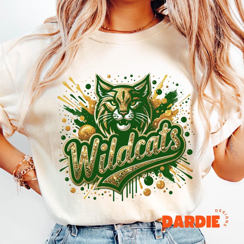 Green Gold Wildcats PNG Wildcat Mascot Png Sport Png Football Baseball ...