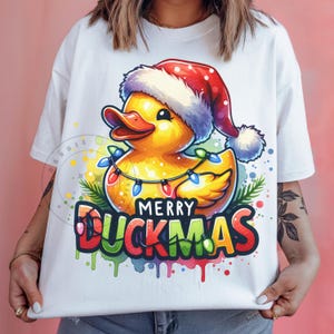 Merry Duckmas PNG Funny Rubber Duck Christmas Png Sublimation Design ...