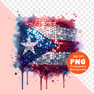 Puerto Rico Flag PNG Boricua Png Patriotic Png Travel Png Sequins Bling ...