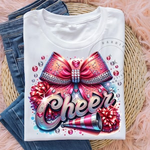 Pink Cheer PNG Glitter Football Game Day Cheerleader Png Sublimation ...