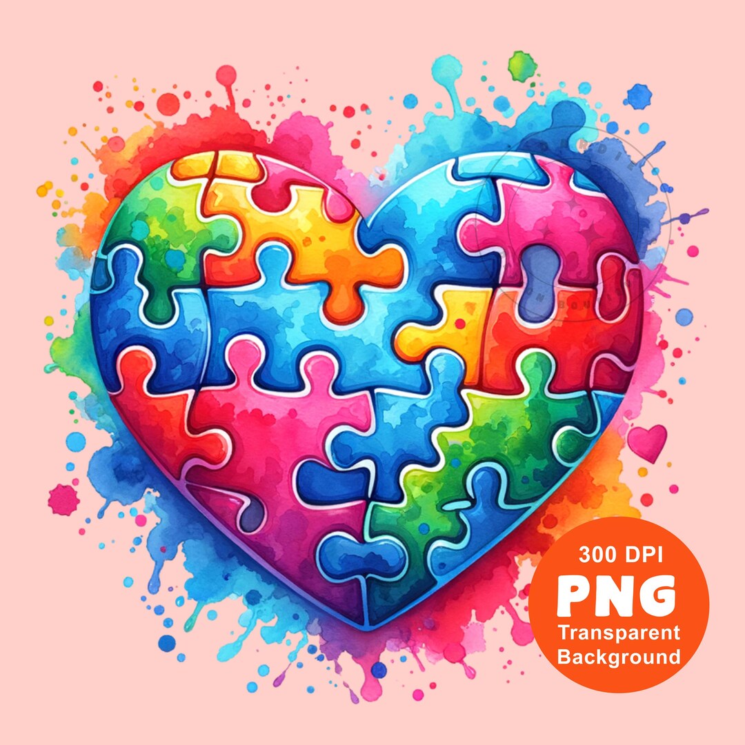 Puzzle Piece Heart Png Autism Awareness Png, Autism Mom Png, Diversity ...