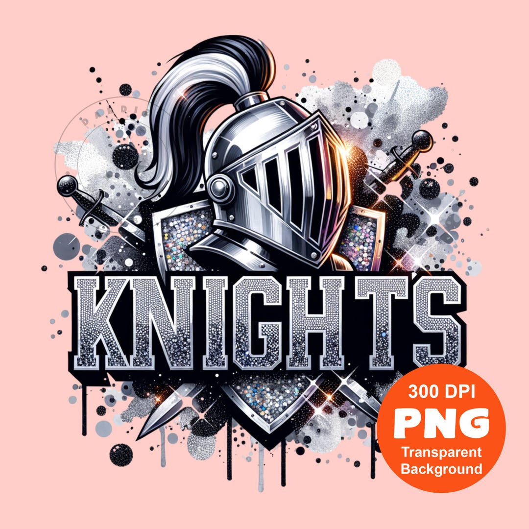 Knights PNG Mascot Png Knight Png Bling Glitter Knights School Spirit ...