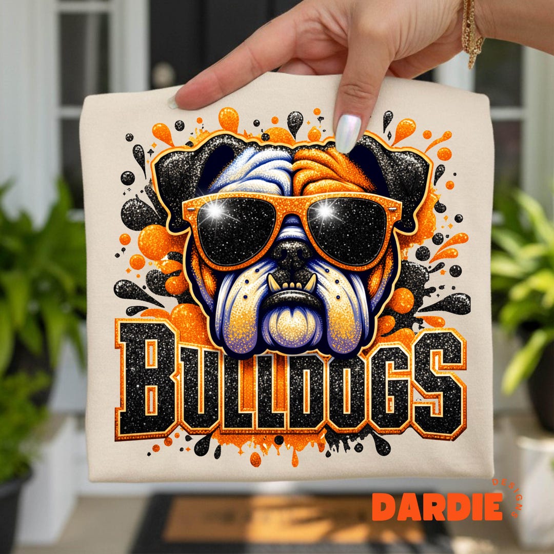 Bulldogs PNG: Black Orange School Spirit Sports Team Mascot Sublimation ...