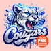 Blue Cougars PNG Cougar School Spirit Mascot Sublimation Design Clipart ...