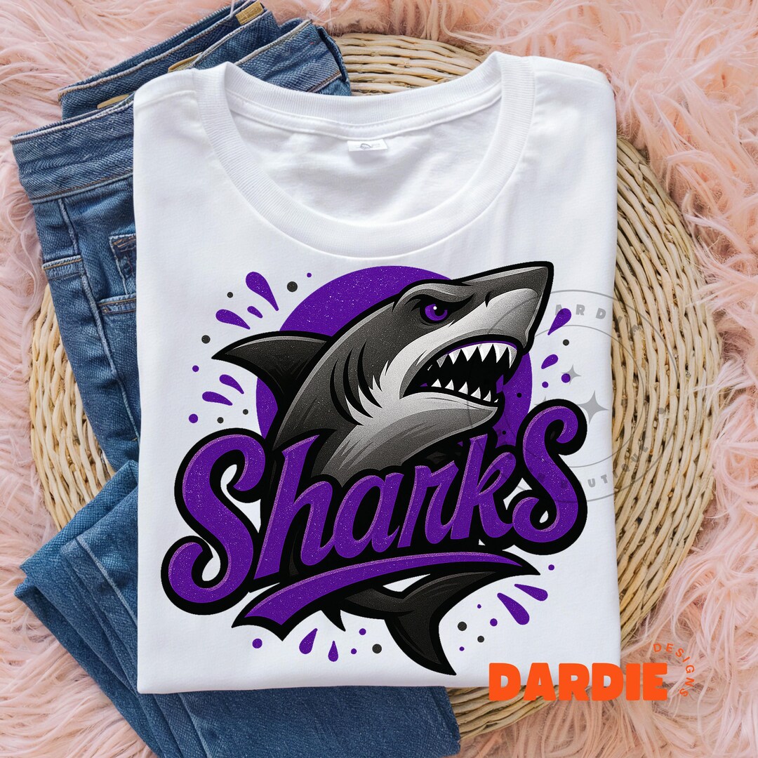 Purple Sharks PNG Shark Mascot Png Sport Png Football Baseball ...