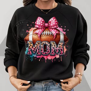 Watercolor Football Mom PNG Pink Cheetah Coquette Bow Sports Mom ...
