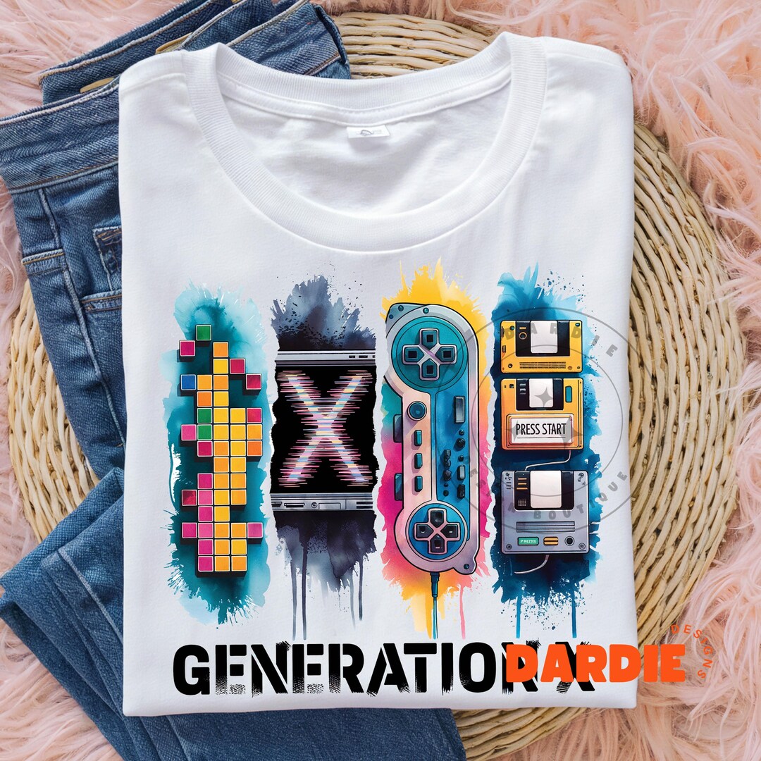 Generation X PNG Gen X Retro Gamer Tech Genx Sublimation Design ...