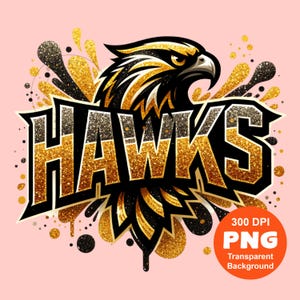 Hawks PNG Hawk Png Colt Png Bling Glitter Hawk School Spirit Png ...