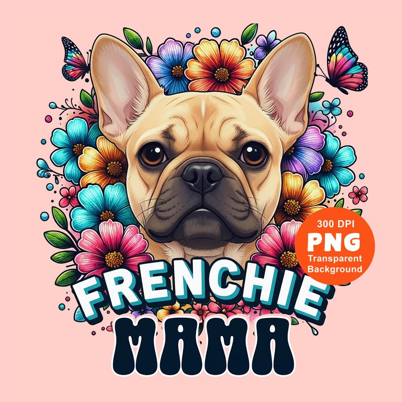 Frenchie Mama PNG: Bulldog Dog Lover Sweatshirt Sublimation Design ...