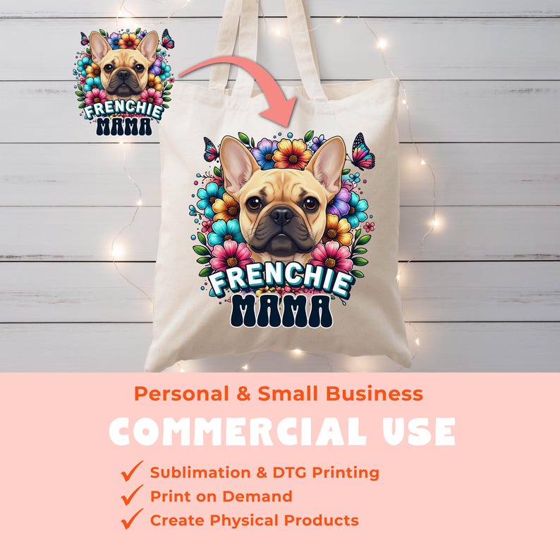 Frenchie Mama PNG: Bulldog Dog Lover Sweatshirt Sublimation Design ...